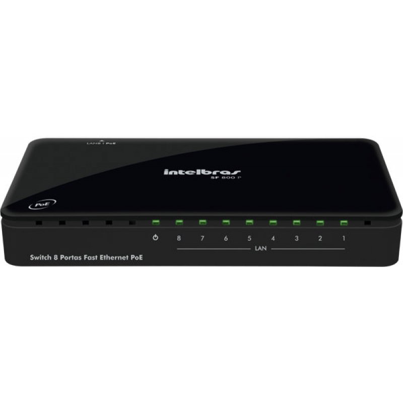 Switch 8 Portas Fast Ethernet PoE INTELBRAS SF 800 P | Sistemaq Tecnologia